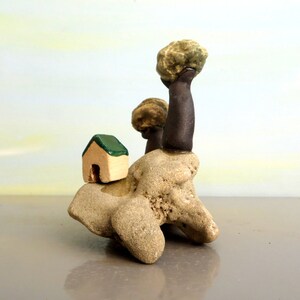 Miniature Ceramic House / Ceramic Sculpture of Miniature Rustic House ...