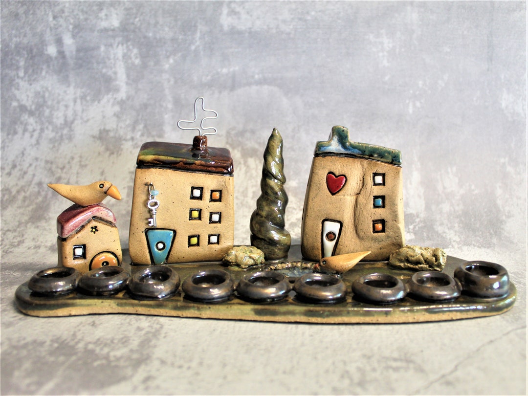 Hanukkiah Hanukkah Gift Ceramic Hanukkia Jewish Holiday - Etsy