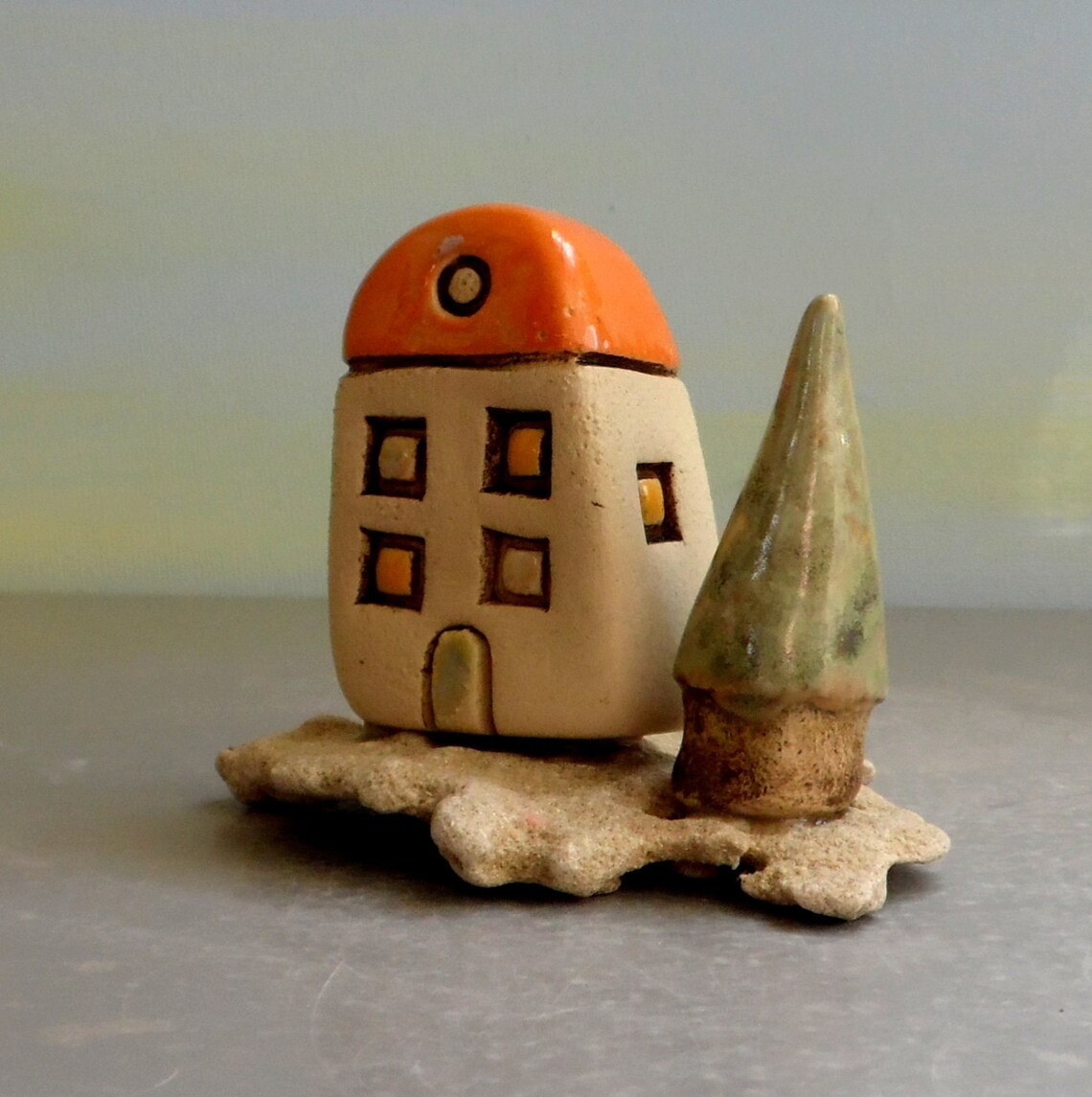 Little House Home Sweet Home Sculpture of Clay House - Etsy