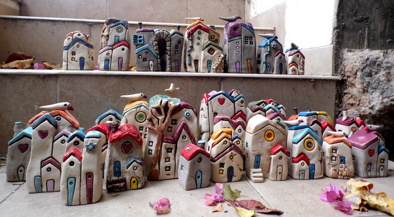 Rustic House Ceramic Sculpture Clay House Clay Sculpture | Etsy