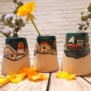 One Random Ceramic Vase Carved & Painted With a View Around. Beautiful ...