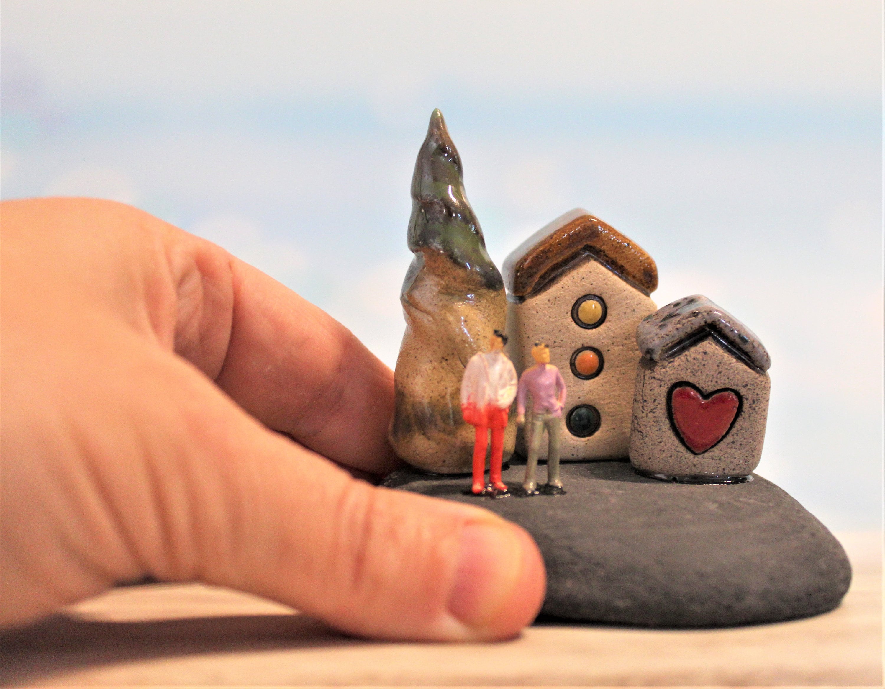 Ceramic Miniature Art Miniature Beach Scene Art Object | Etsy