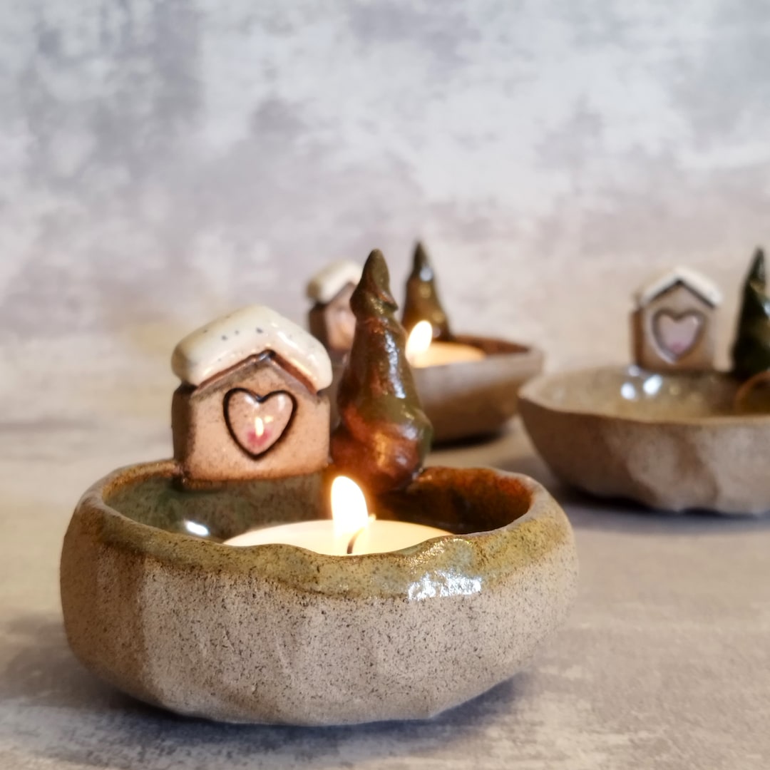 Small Ceramic Dish for Candle or Jewelry Keeping, Tea Light Holder ...