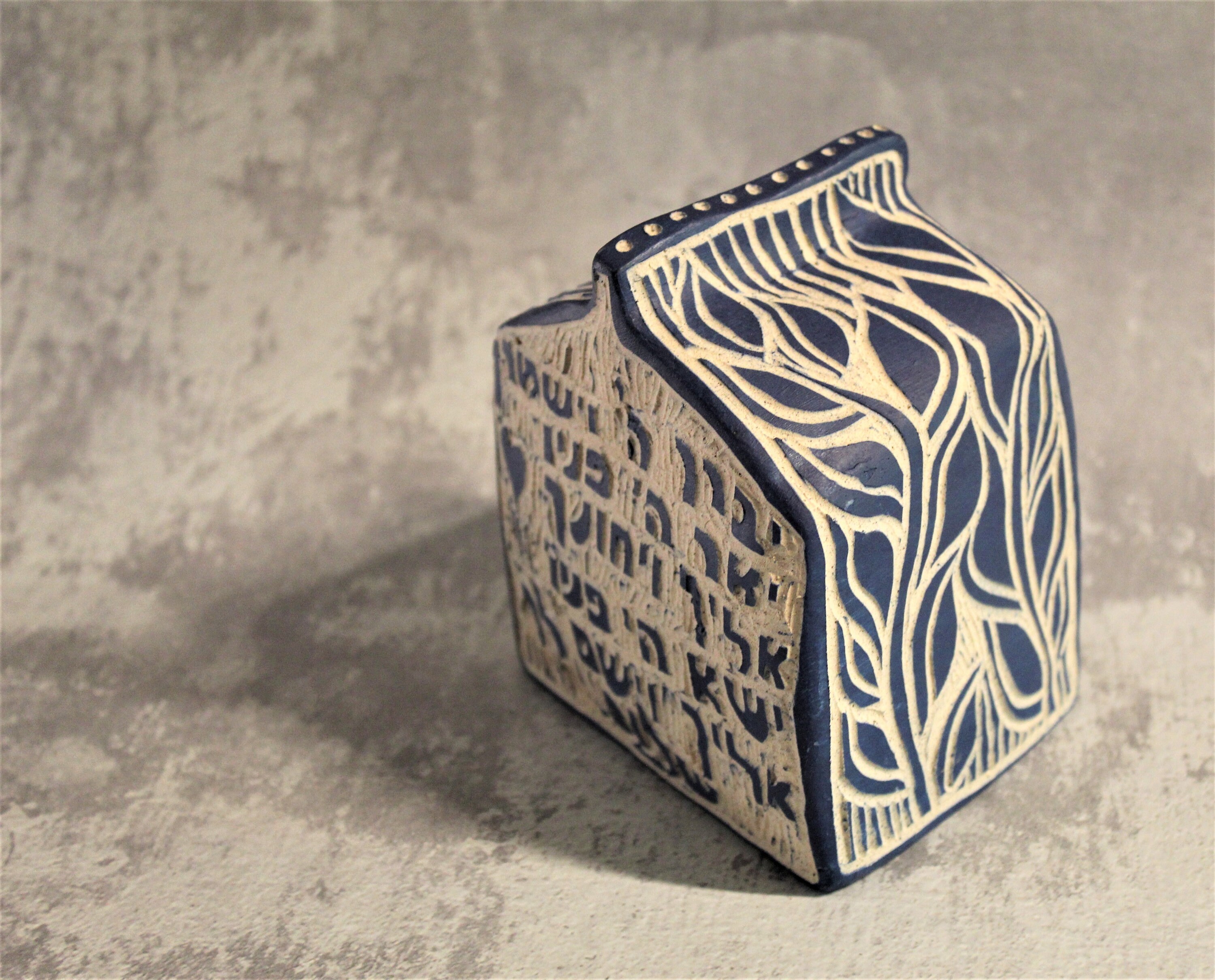 Blue and White Judaic Art Wedding Gift Ceramic Sculpture Made | Etsy