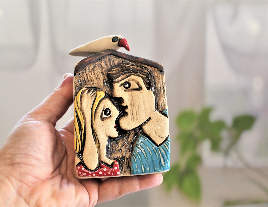 Tiny Ceramic Sculpture, Lovers Sculpture, Ceramic Home Decor, Boho Home ...