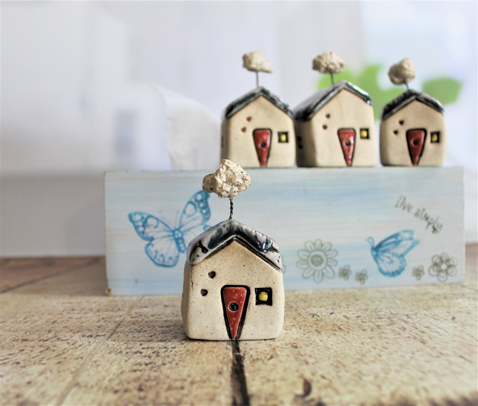 Handmade Ceramic House, Miniature Clay House, Whimsical Art , Israeli ...