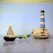 Miniature Lighthouse, Little Ceramic Boat, Miniature, Ceramic Sculpture ...