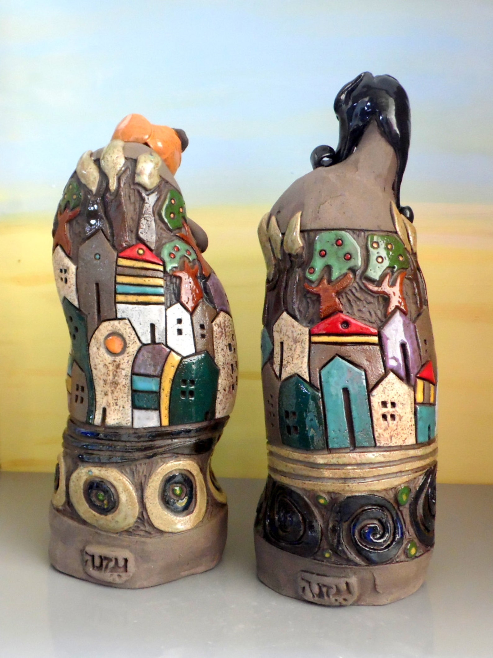 Women Ceramic Sculpture Set of Two Female Ceramic Figures / - Etsy