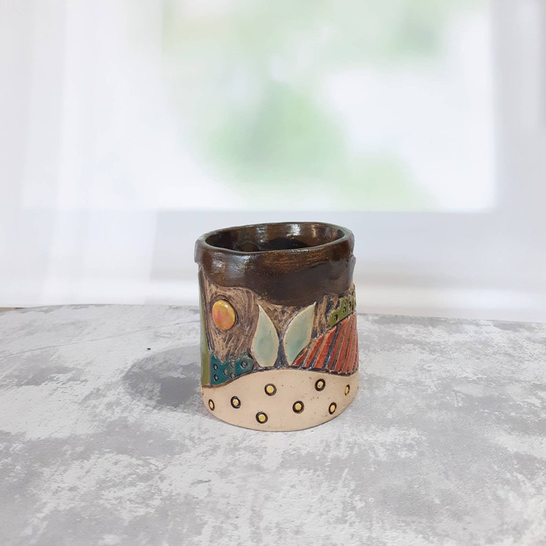 Hand Made Pottery of a Small Ceramic Vase With Village View - Etsy