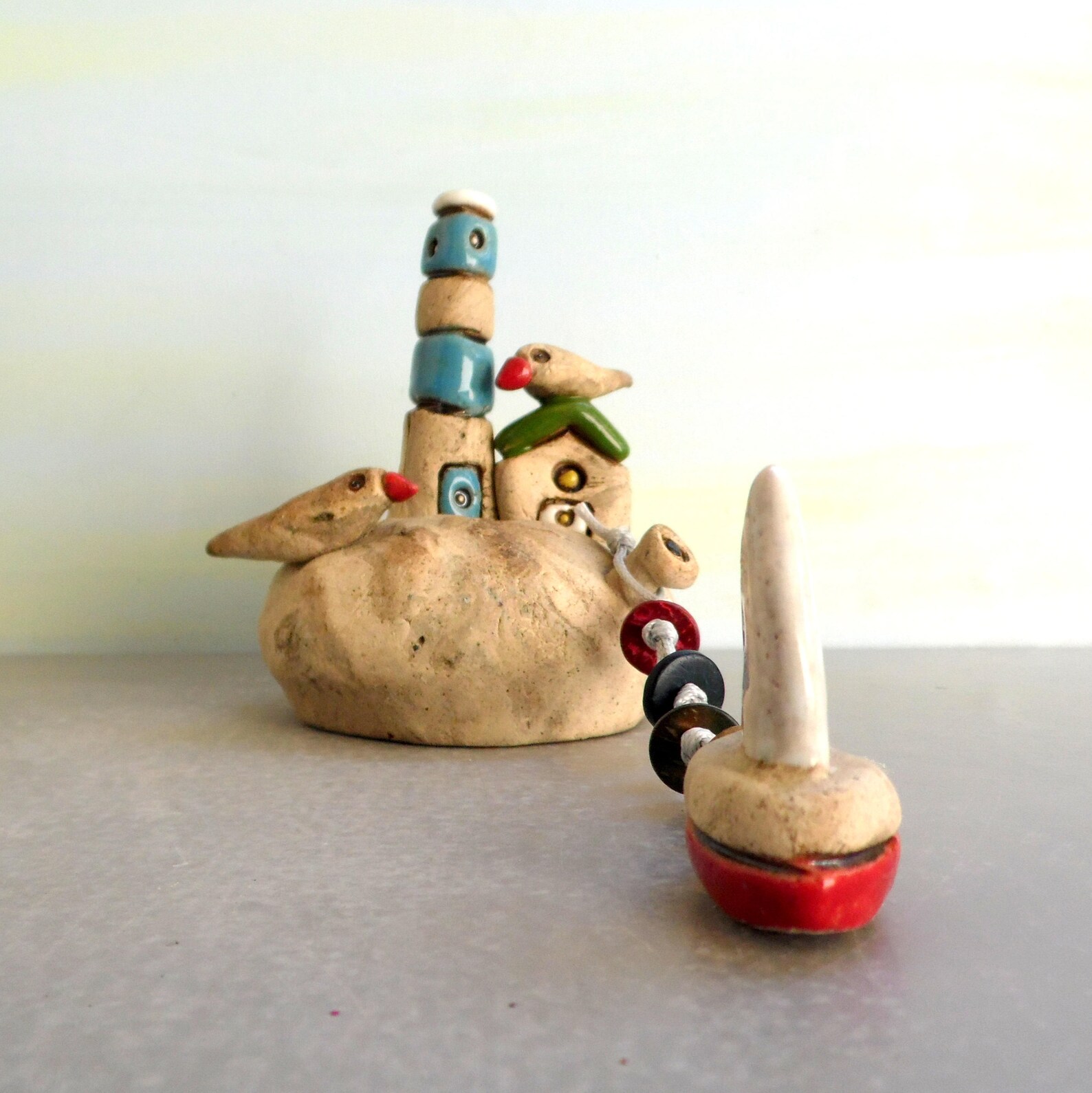 Clay Lighthouse Miniature Boat Ceramic Sculpture Ceramics - Etsy