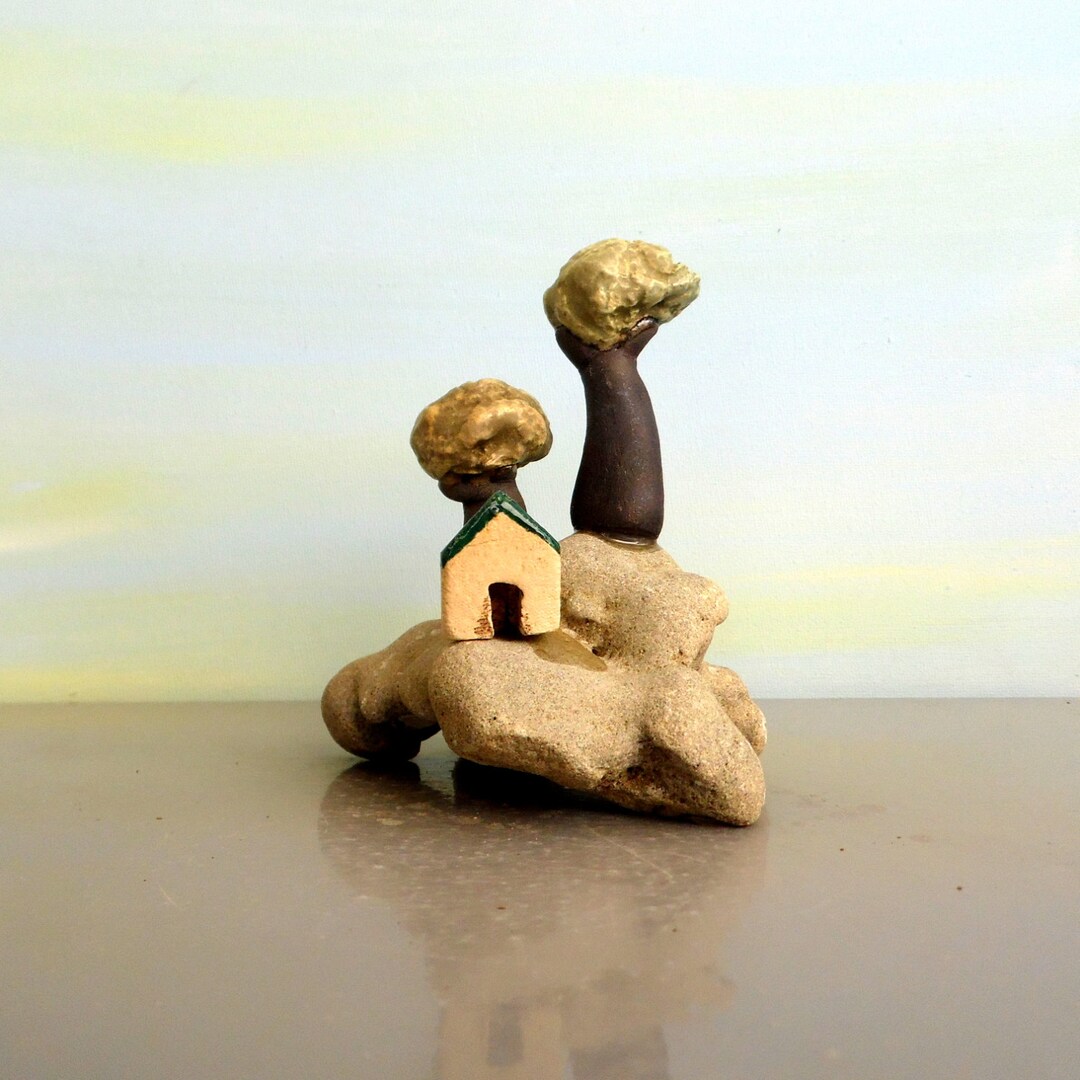 Miniature Ceramic House / Ceramic Sculpture of Miniature Rustic House ...