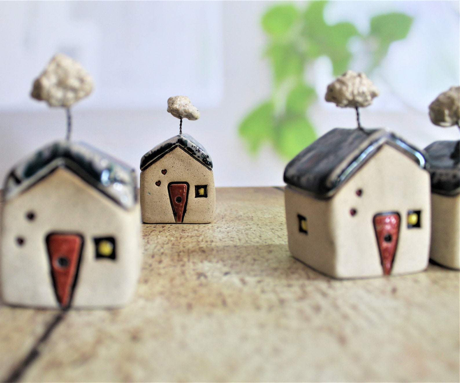 Handmade Ceramic House, Miniature Clay House, Whimsical Art , Israeli ...