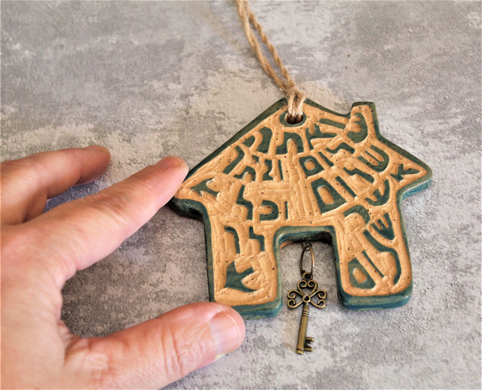 Ceramic Wall Hanging Tile With a Jewish Blessing for Peace at - Etsy