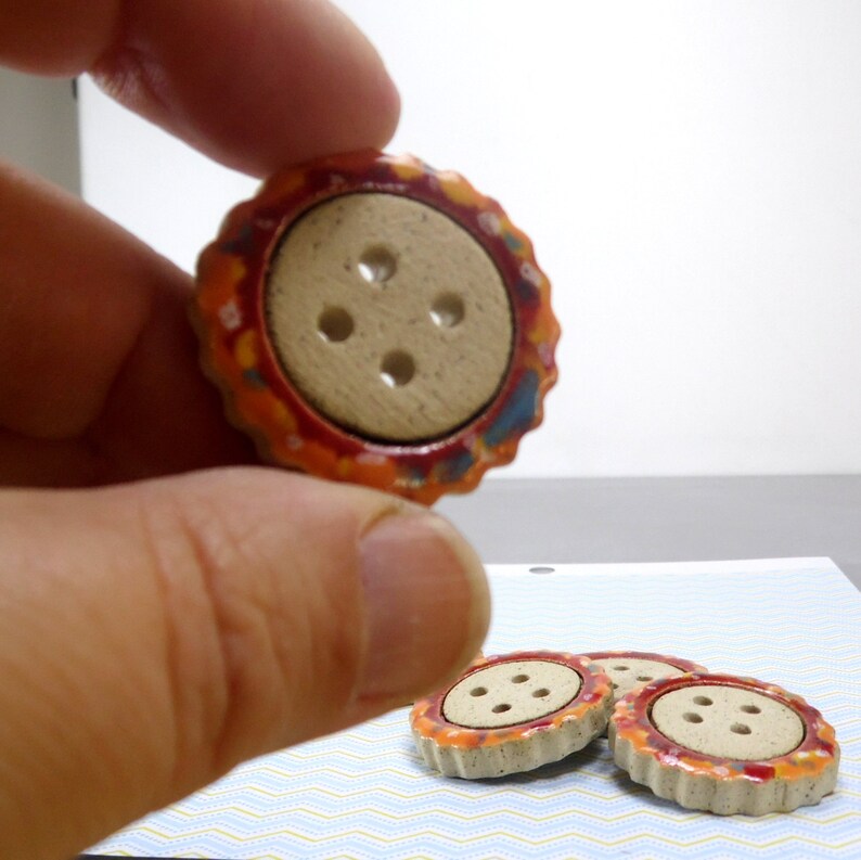 Set of 5 Large Ceramic Buttons - Etsy