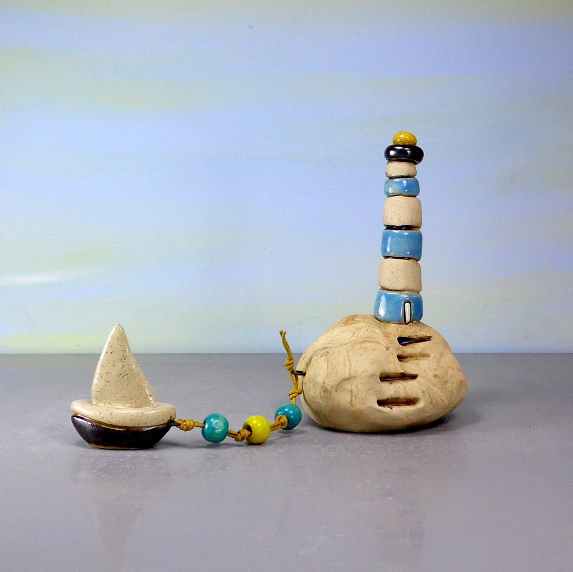 Miniature Lighthouse Little ceramic boat miniature Ceramic | Etsy
