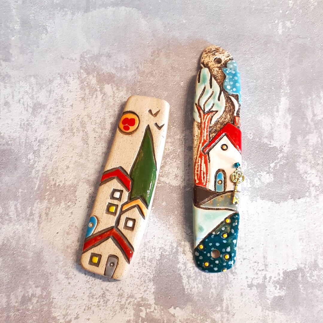 Ceramic Jewish Mezuzah, Judaica From Israel, Mezuzah Case, Mezuzah for ...