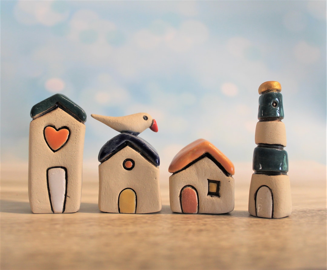 Handmade Ceramic Miniature Village, DIY Sculpture Decor - Etsy