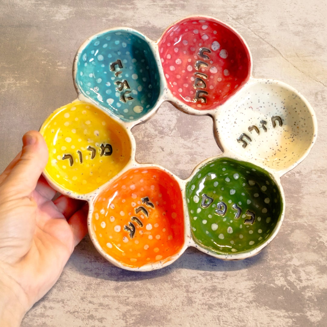 Ceramic Seder Plate, Passover Seder Plate, Israeli Judaica, Jewish ...