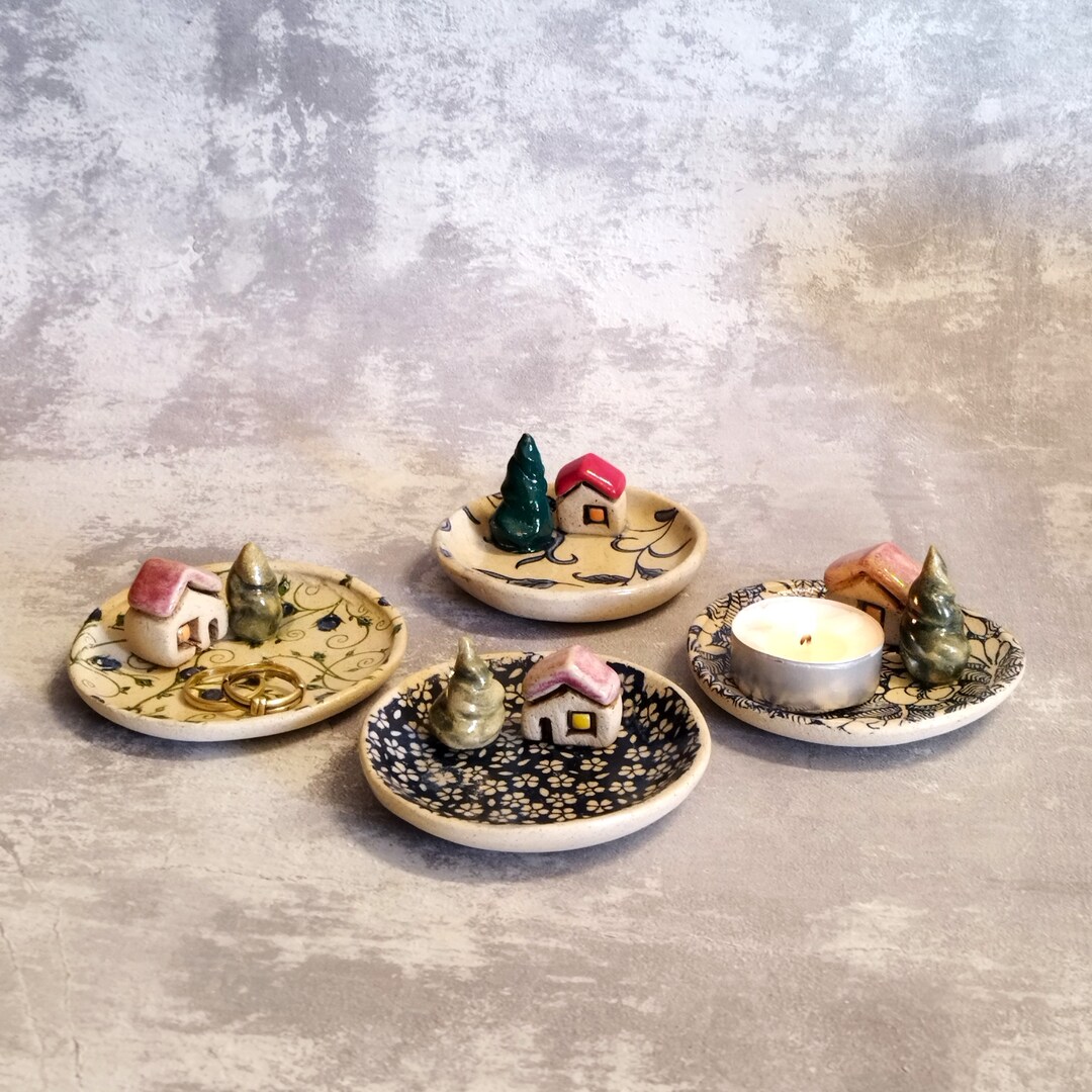 Small Ceramic Dish for Candle, Jewelry Holder, Tea Light Holder, Small ...