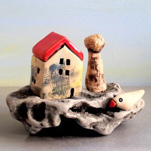 Sculpture , Little Village , Small House Desk Decor , Ceramics and ...