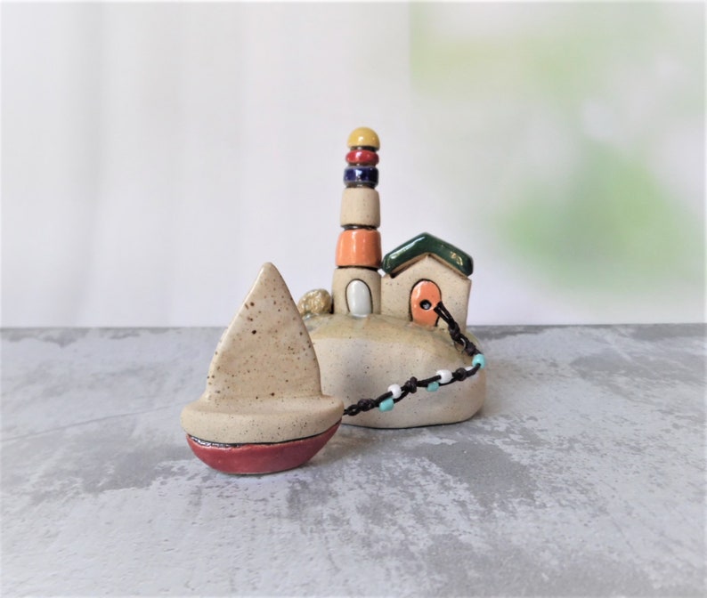 Miniature lighthouse decor Beach house sculpture decor | Etsy