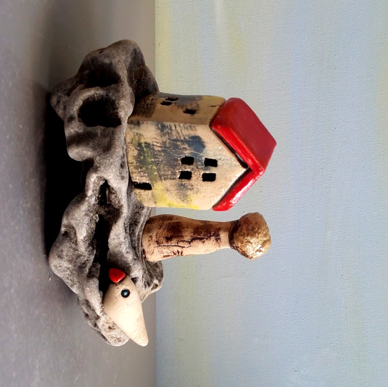 Sculpture Little village Small house desk decor Ceramics | Etsy