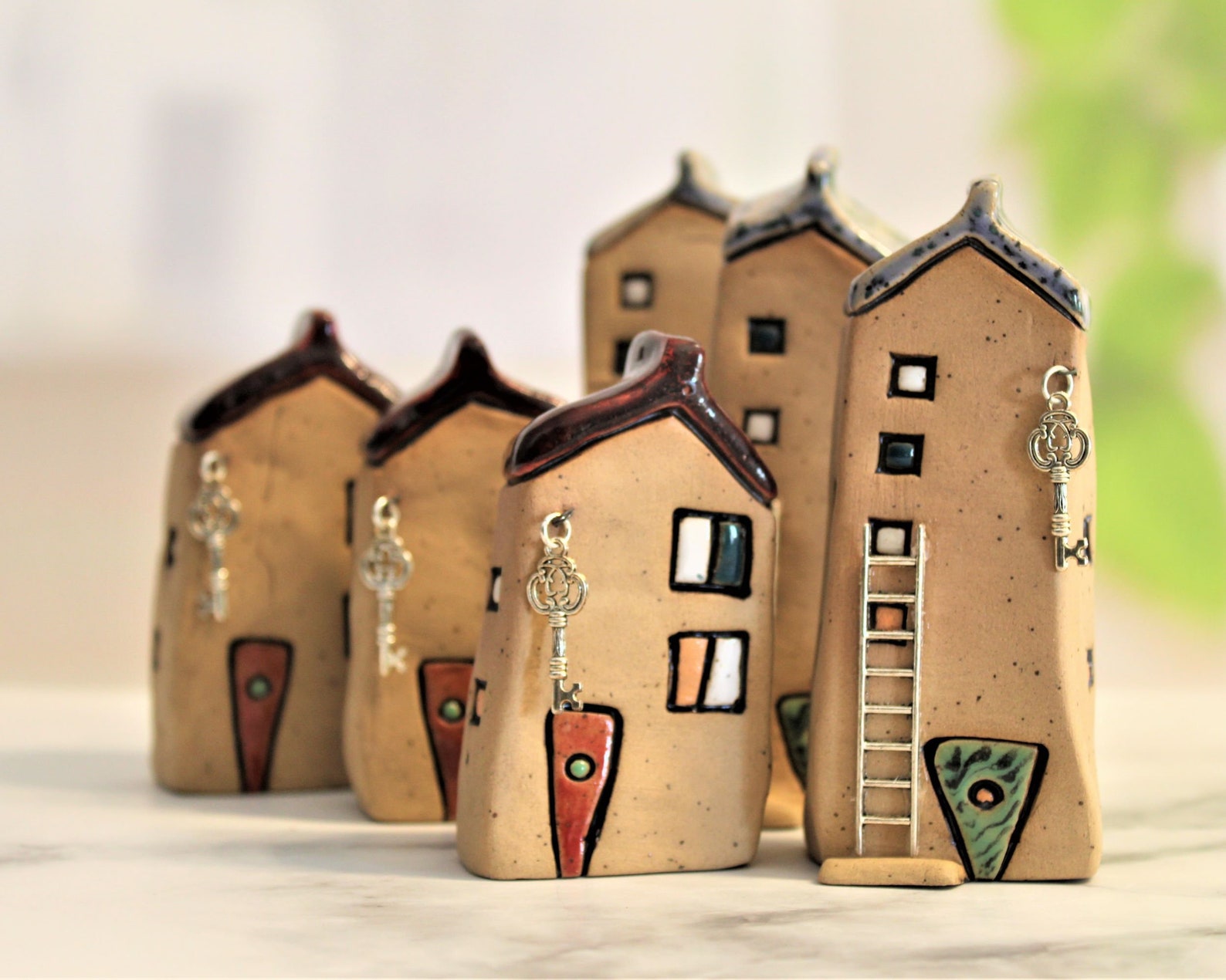 Miniature Ceramic Houses Rustic Home Decor Ceramic - Etsy