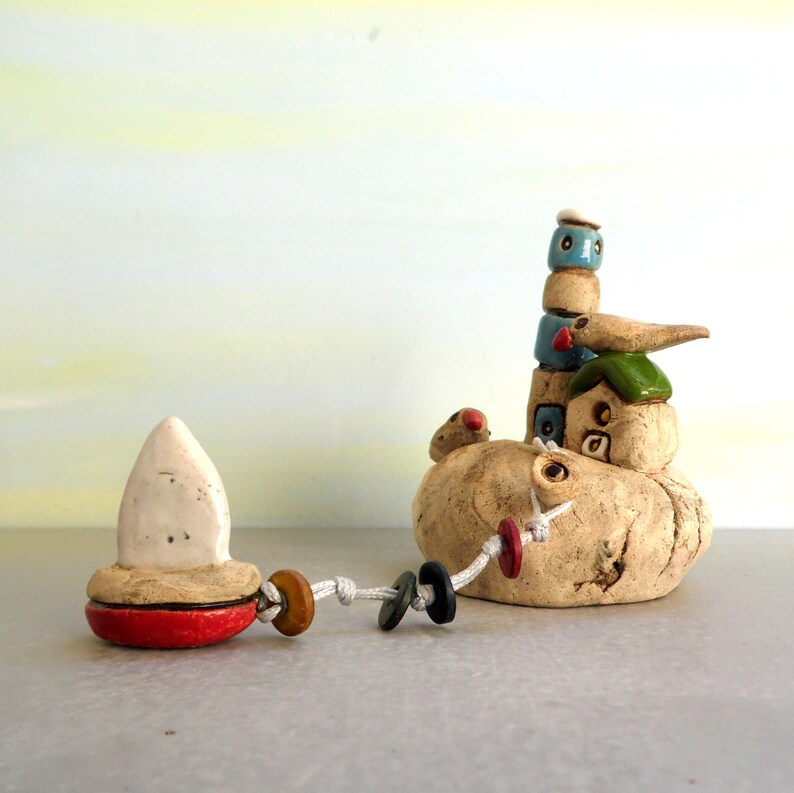 Clay Lighthouse Miniature Boat Ceramic Sculpture Ceramics - Etsy