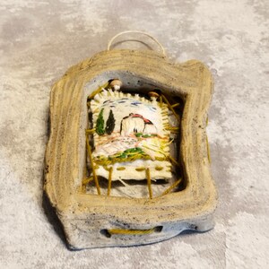Nostalgic Wall Hanging, Ceramic Wall Art With Embroidery, Unique Wall ...