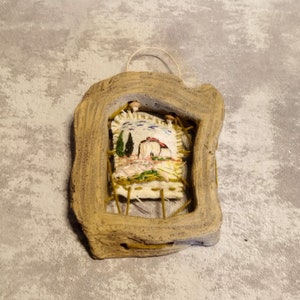 Nostalgic Wall Hanging, Ceramic Wall Art With Embroidery, Unique Wall ...