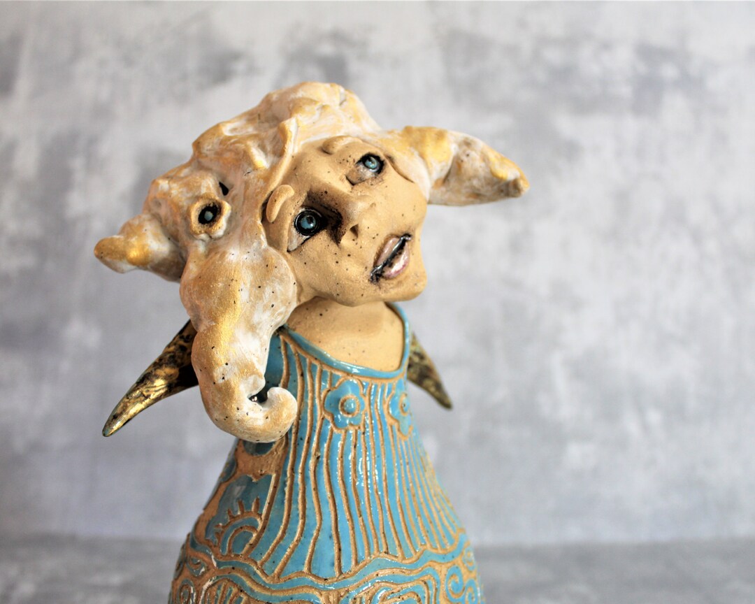 Blue Angel, Ceramic Figurine, Angel Figurine, Fine Art Ceramics ...