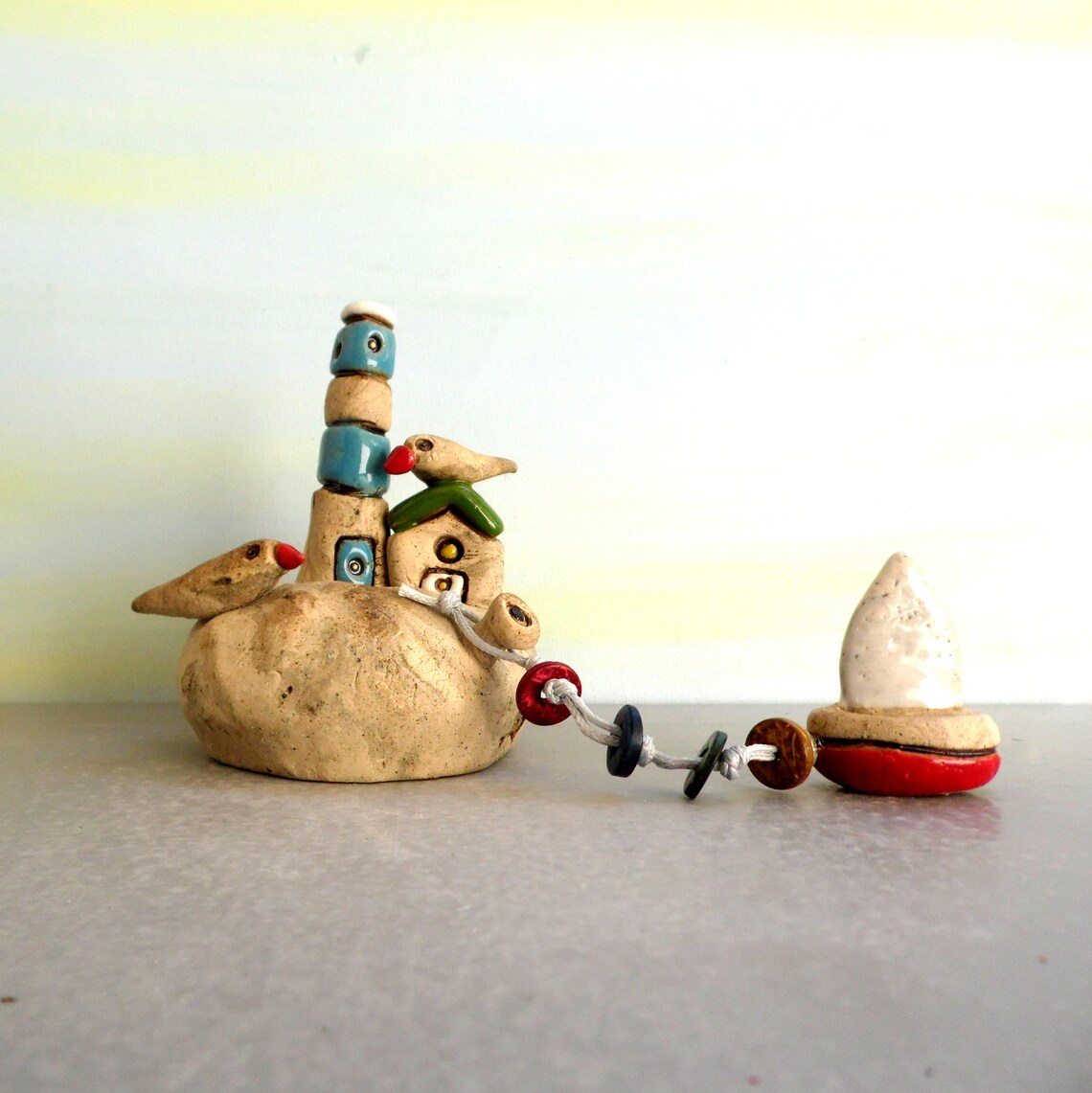 Clay Lighthouse Miniature Boat Ceramic Sculpture Ceramics | Etsy