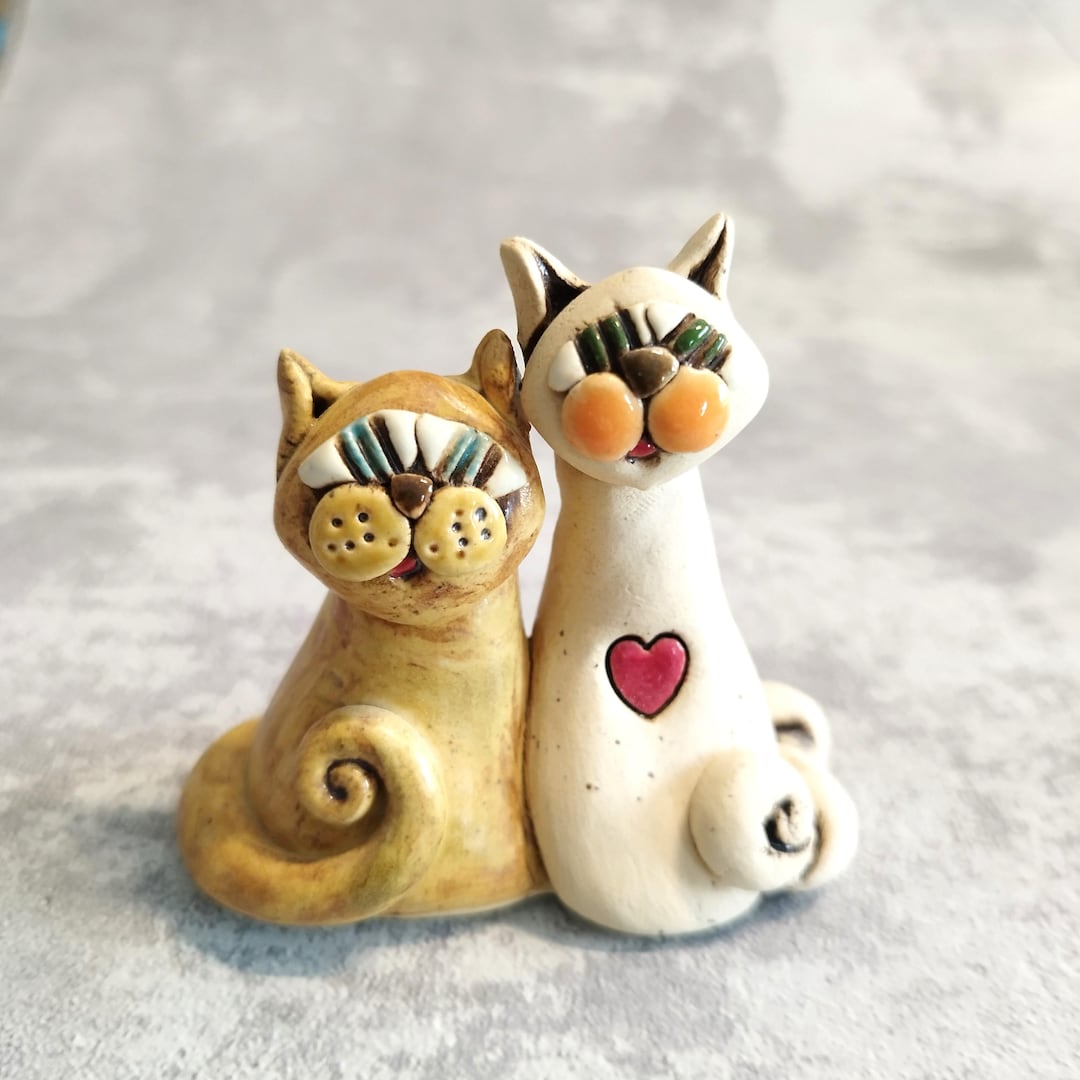 Ceramic Miniature Cat, Tiny Ceramic Cat, Cat Lover Gift, Tiny Ceramic ...