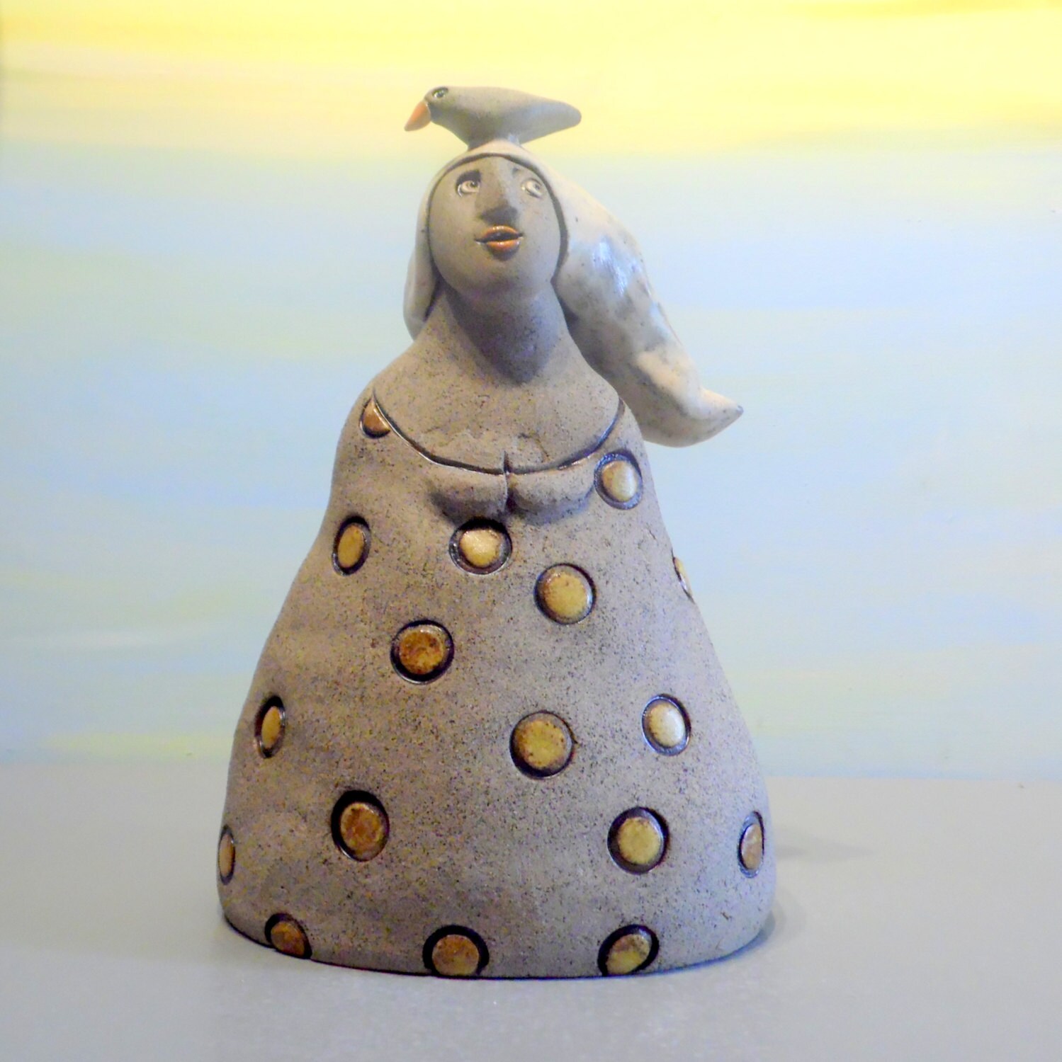 Ceramic Sculpture of Woman Figure Clay Figure Grey Home - Etsy