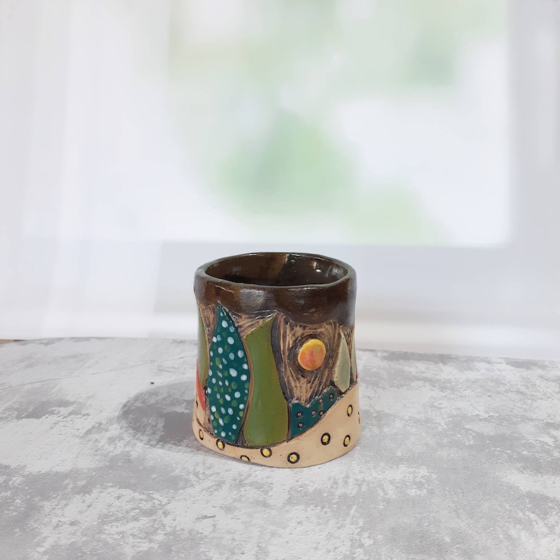 Hand Made Pottery of a Small Ceramic Vase With Village View - Etsy