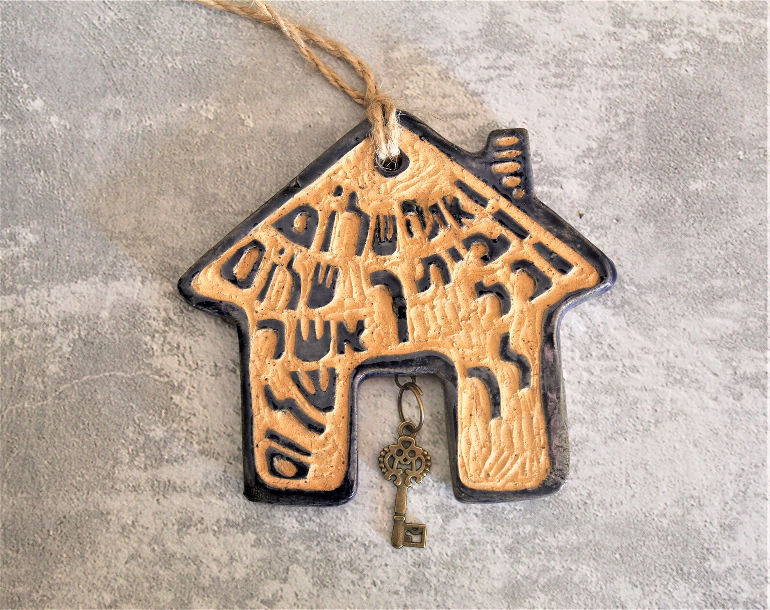 Ceramic Wall Hanging Tile With a Jewish Blessing for Peace at - Etsy