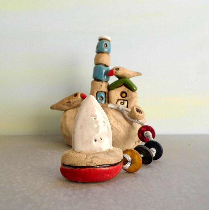Clay Lighthouse Miniature Boat Ceramic Sculpture Ceramics - Etsy