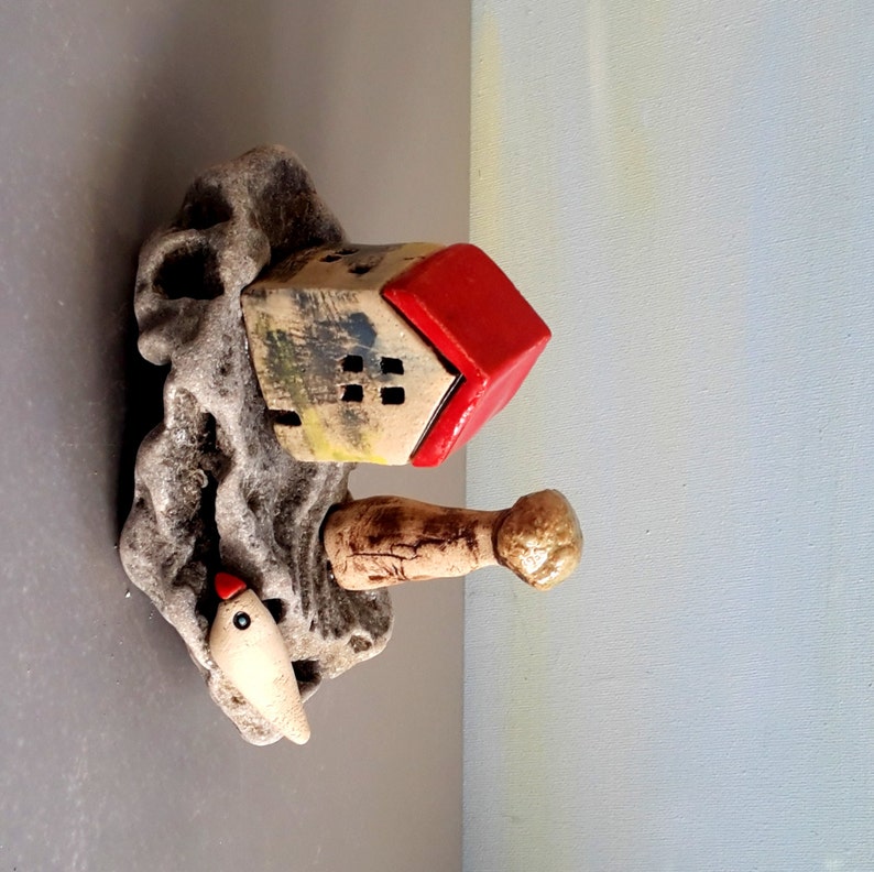 Sculpture Little village Small house desk decor Ceramics | Etsy