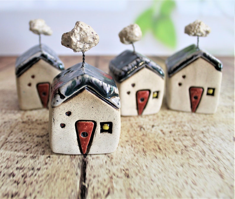 Handmade Ceramic House, Miniature Clay House, Whimsical Art , Israeli ...