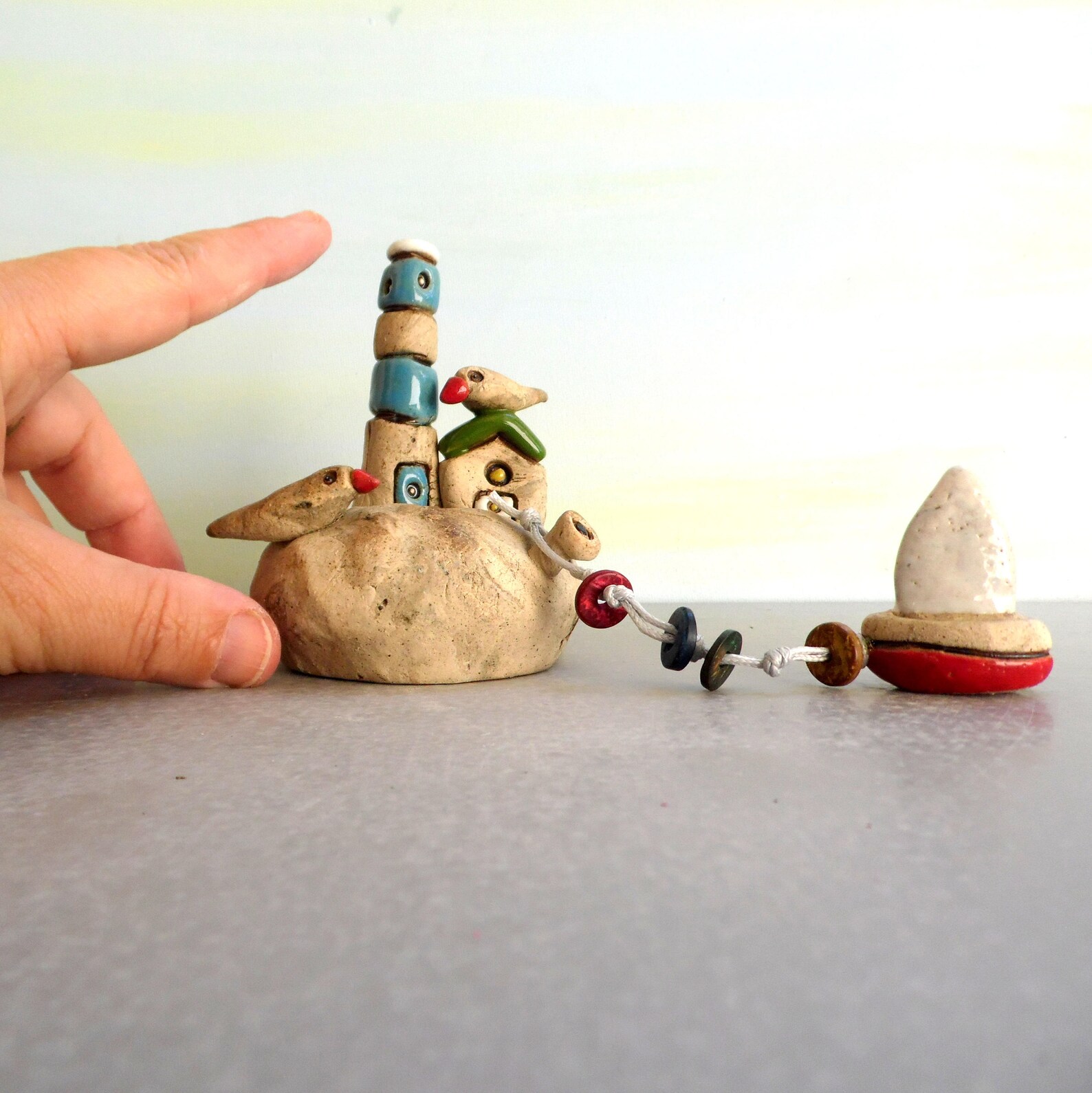 Clay Lighthouse Miniature Boat Ceramic Sculpture Ceramics | Etsy