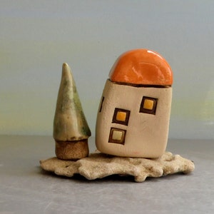 Little House , Home Sweet Home , Sculpture of Clay House , Hand Painted ...