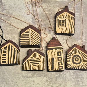 Ceramic House Necklace, Ceramic Jewelry, House Necklace, Unique Jewelry ...