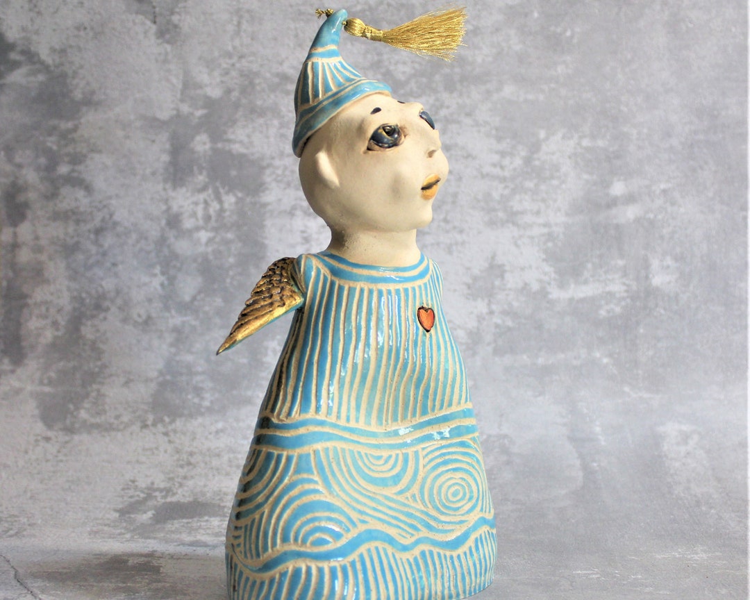 Blue Angel, Ceramic Sculpture, Fine Art Ceramics, Angel Statue, Angel ...