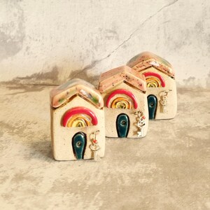 Set of Two Tiny Ceramic Houses, Home Miniature, Pottery Set, Rustic ...
