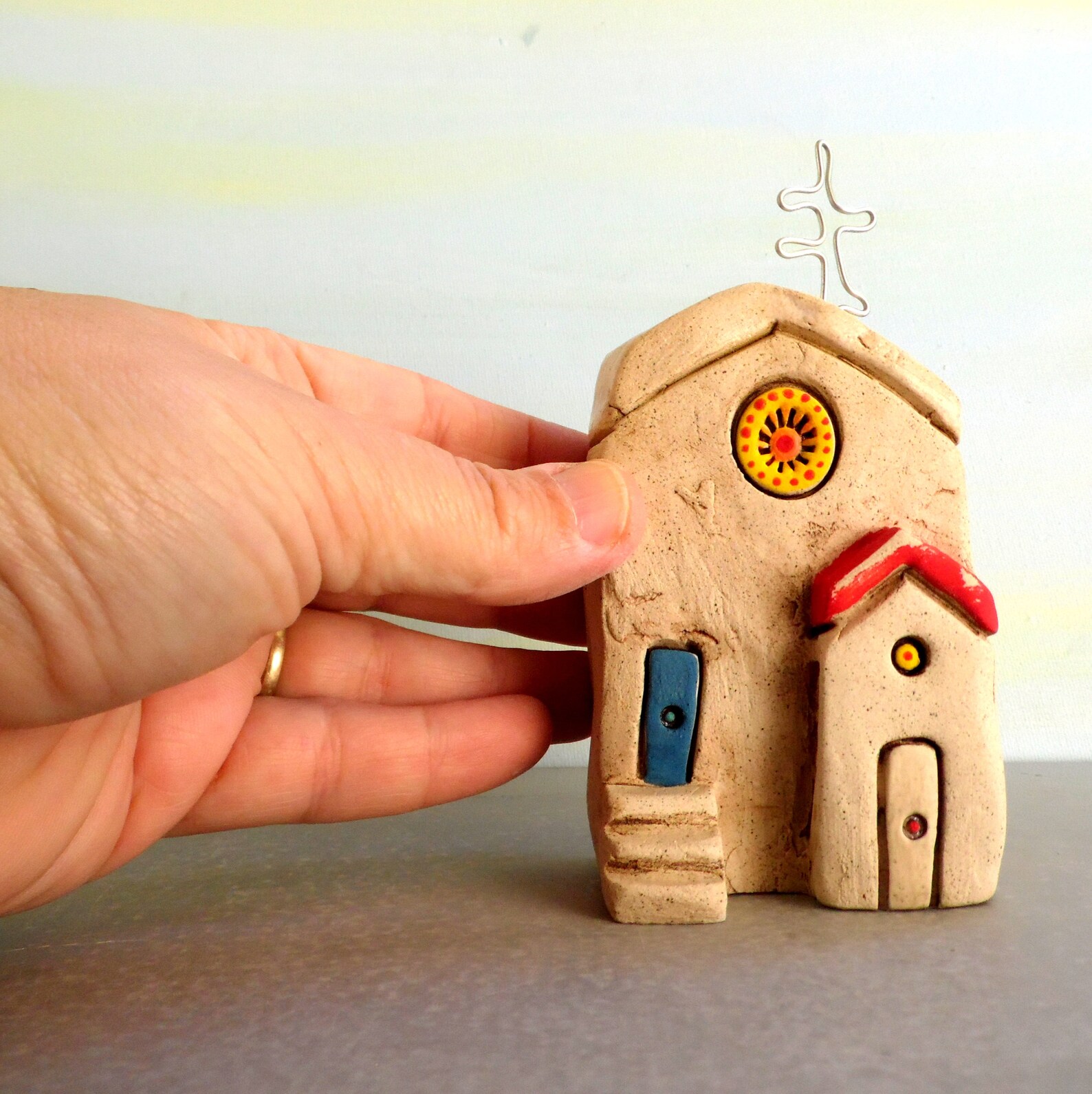 Rustic House Ceramic Sculpture Clay House Clay Sculpture | Etsy