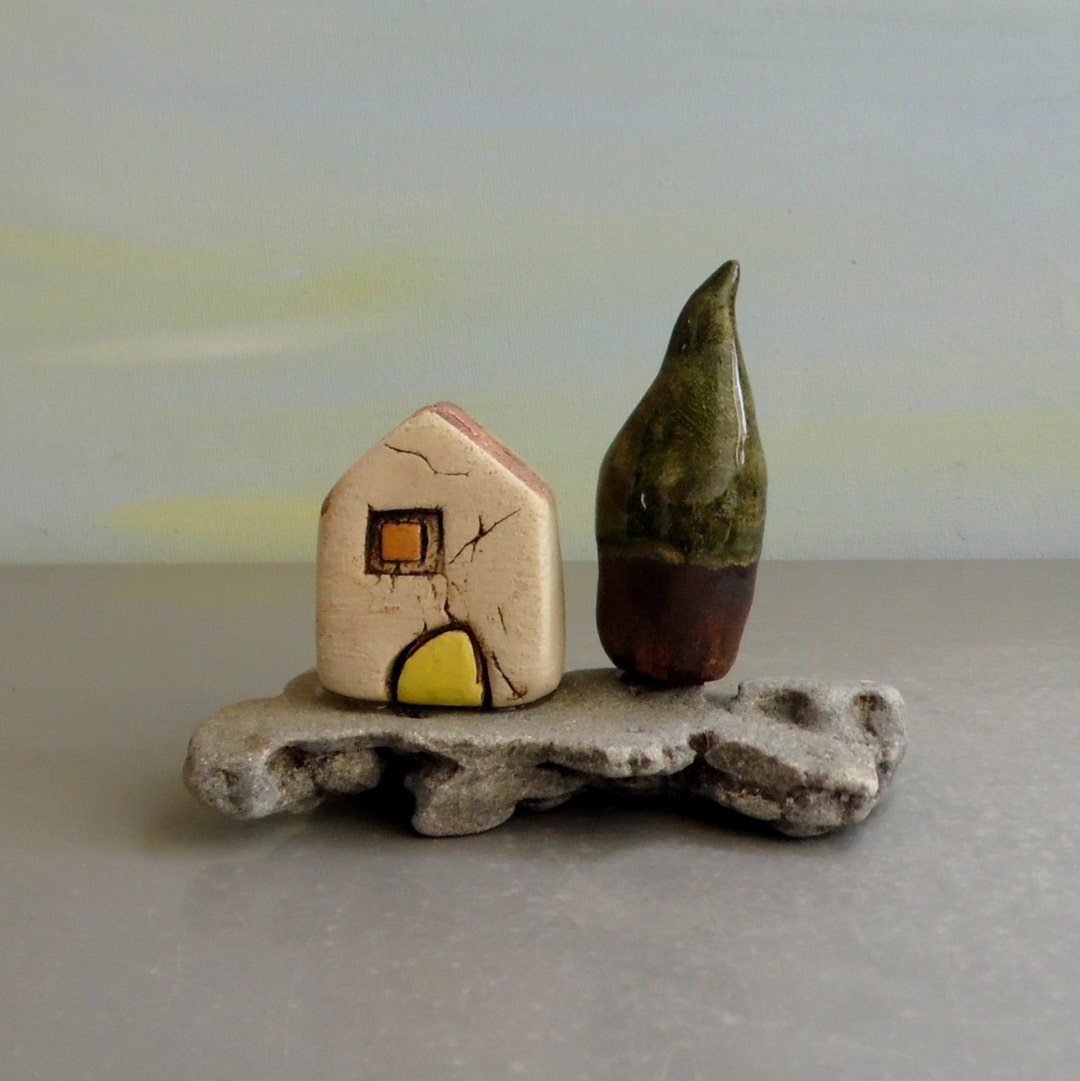 Small Art , Rustic Home Decor , Hand Made Sculpture , Little Ceramic ...