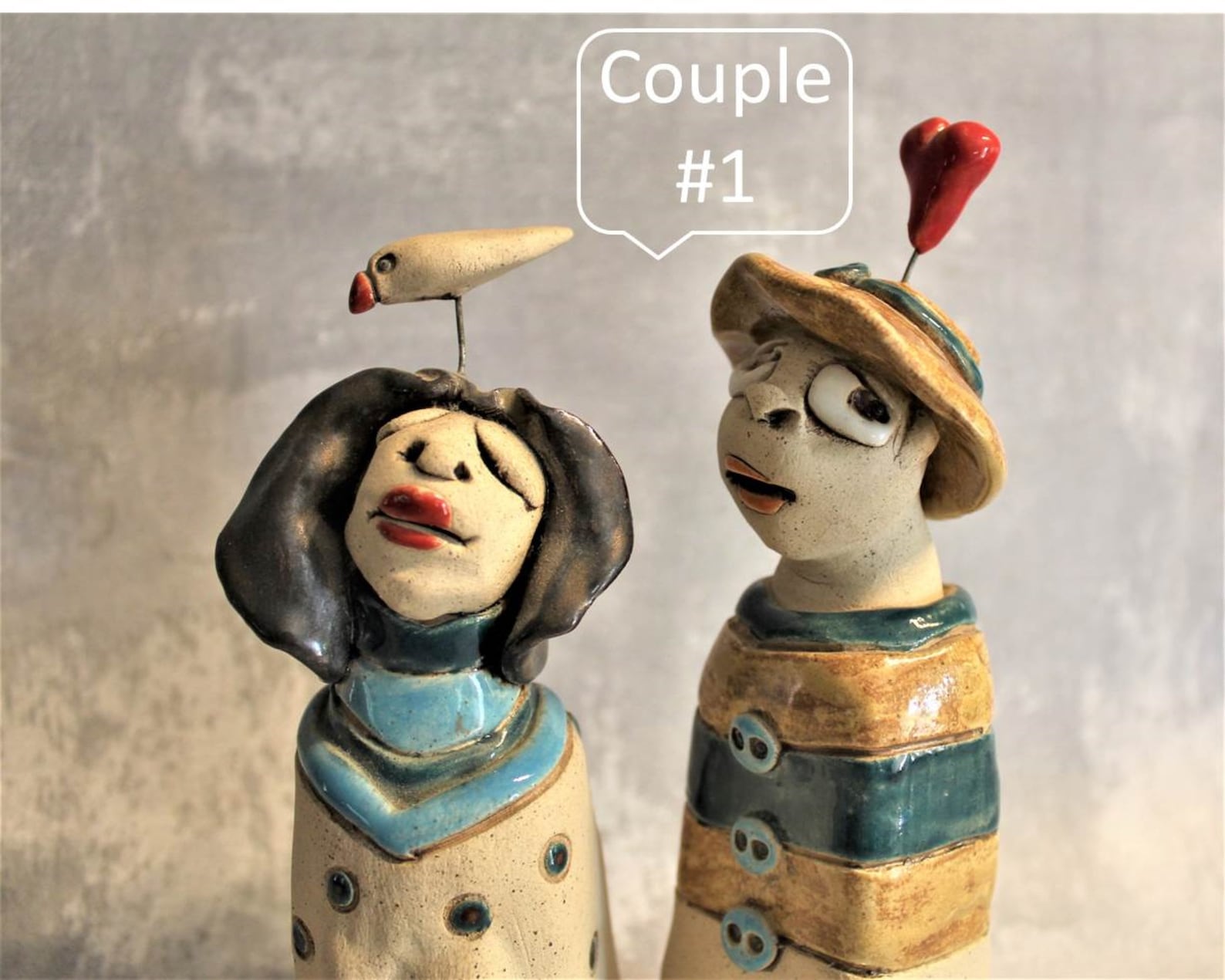 Unique Ceramic Figurines, Valentines Gif for Him, Gay Gift, Romantic ...