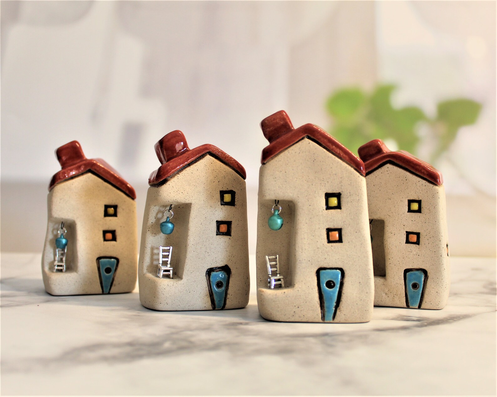Miniature Ceramic Houses Rustic Home Decor Ceramic - Etsy