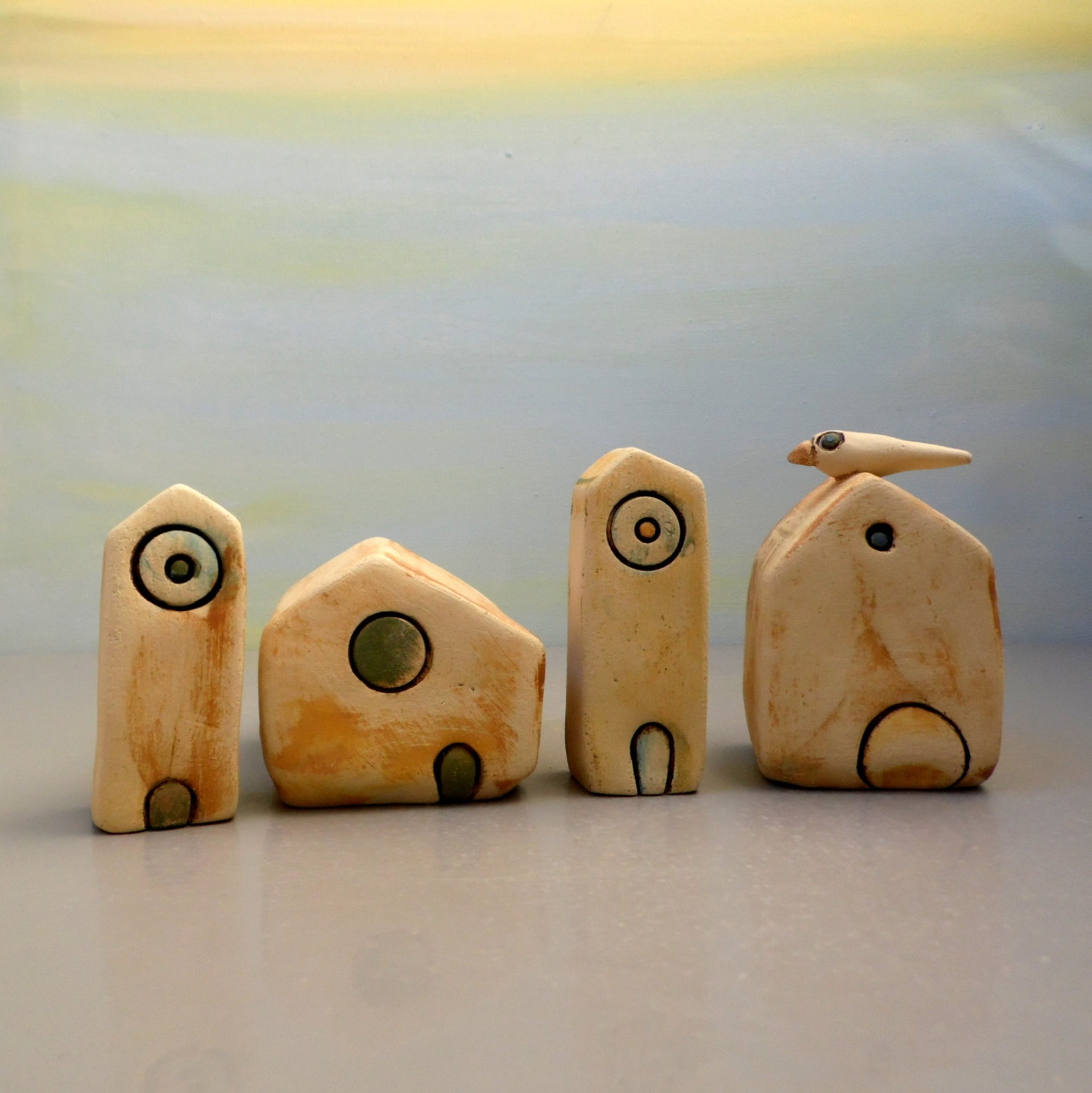 Set of Two Small Ceramic Houses Ceramic Home Decoration - Etsy