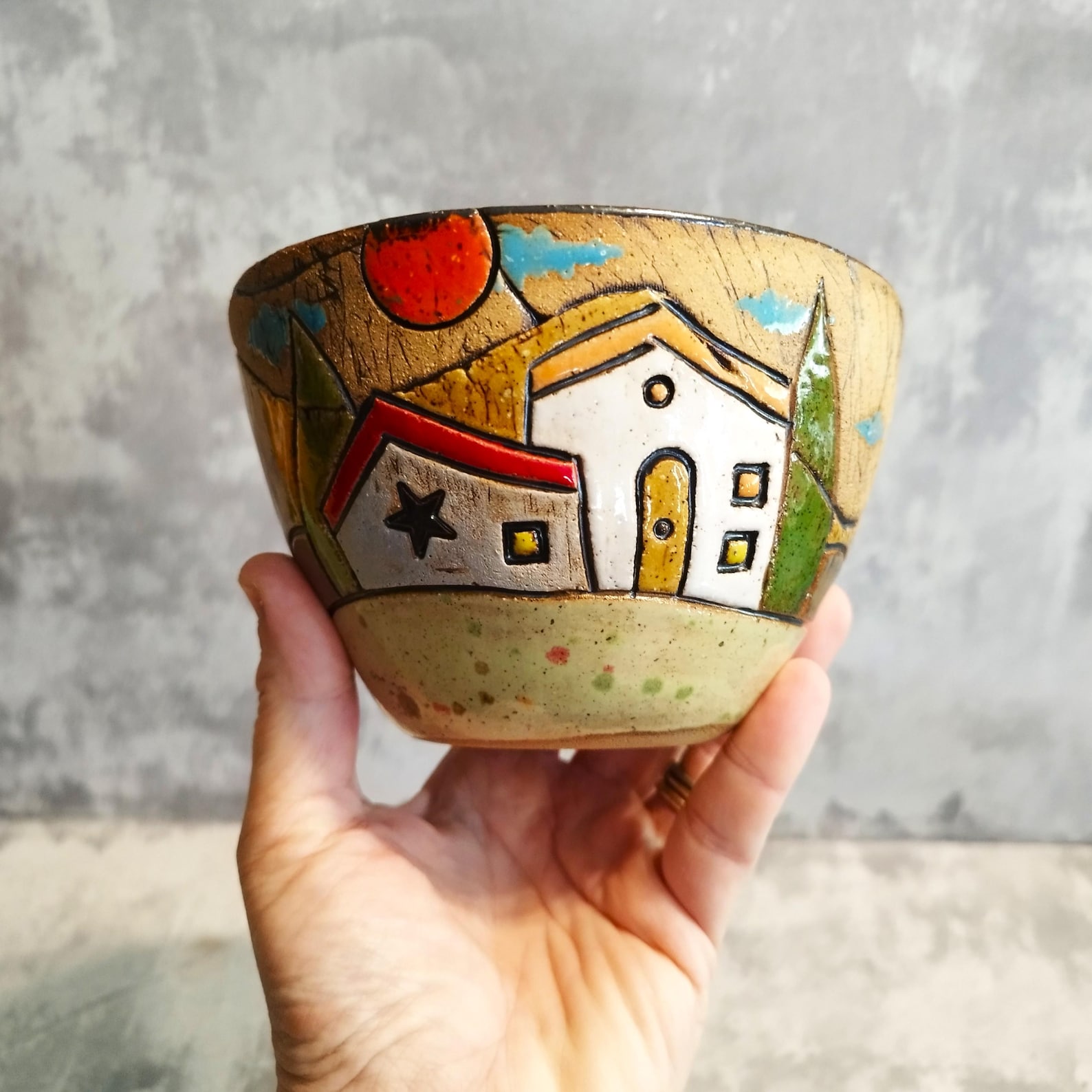 Ceramic Dish, Ceramic Serving Bowel, Pottery Home Decor, Ceramic Salad ...